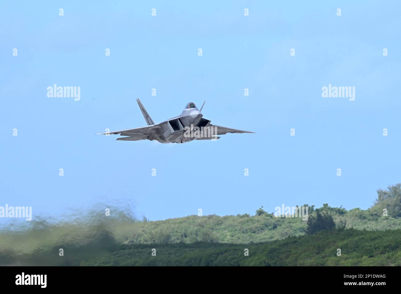 An F-22 Raptor assigned to the 525th Expeditionary Fighter Squadron ...
