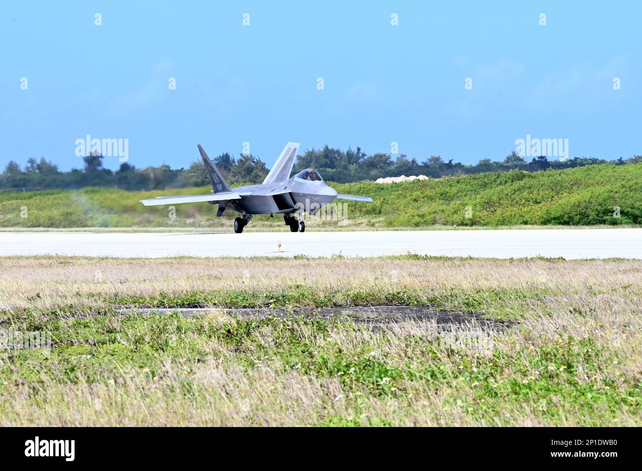 An F-22 Raptor assigned to the 525th Expeditionary Fighter Squadron ...
