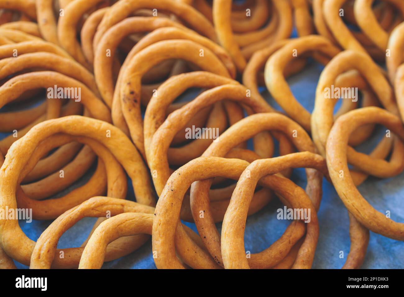 Traditional greek sesame bread rings snack pastry, Koulouri ...