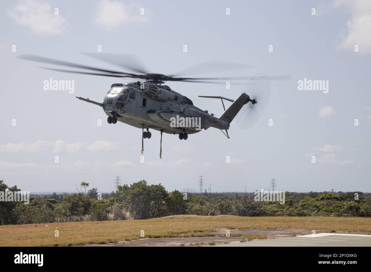 A U.S. Marine Corps CH-53E Super Stallion helicopter assigned to Marine ...