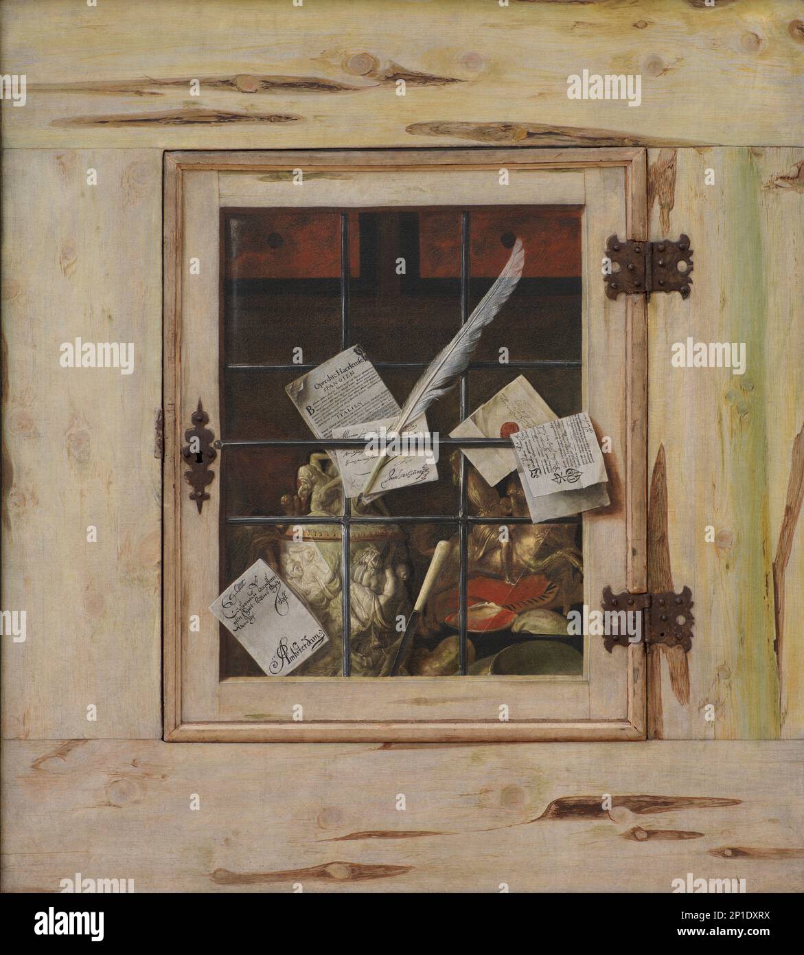 Trompe l'Oeil. A Cabinet of Curiosities with an Ivory Tankard;A Closed ...