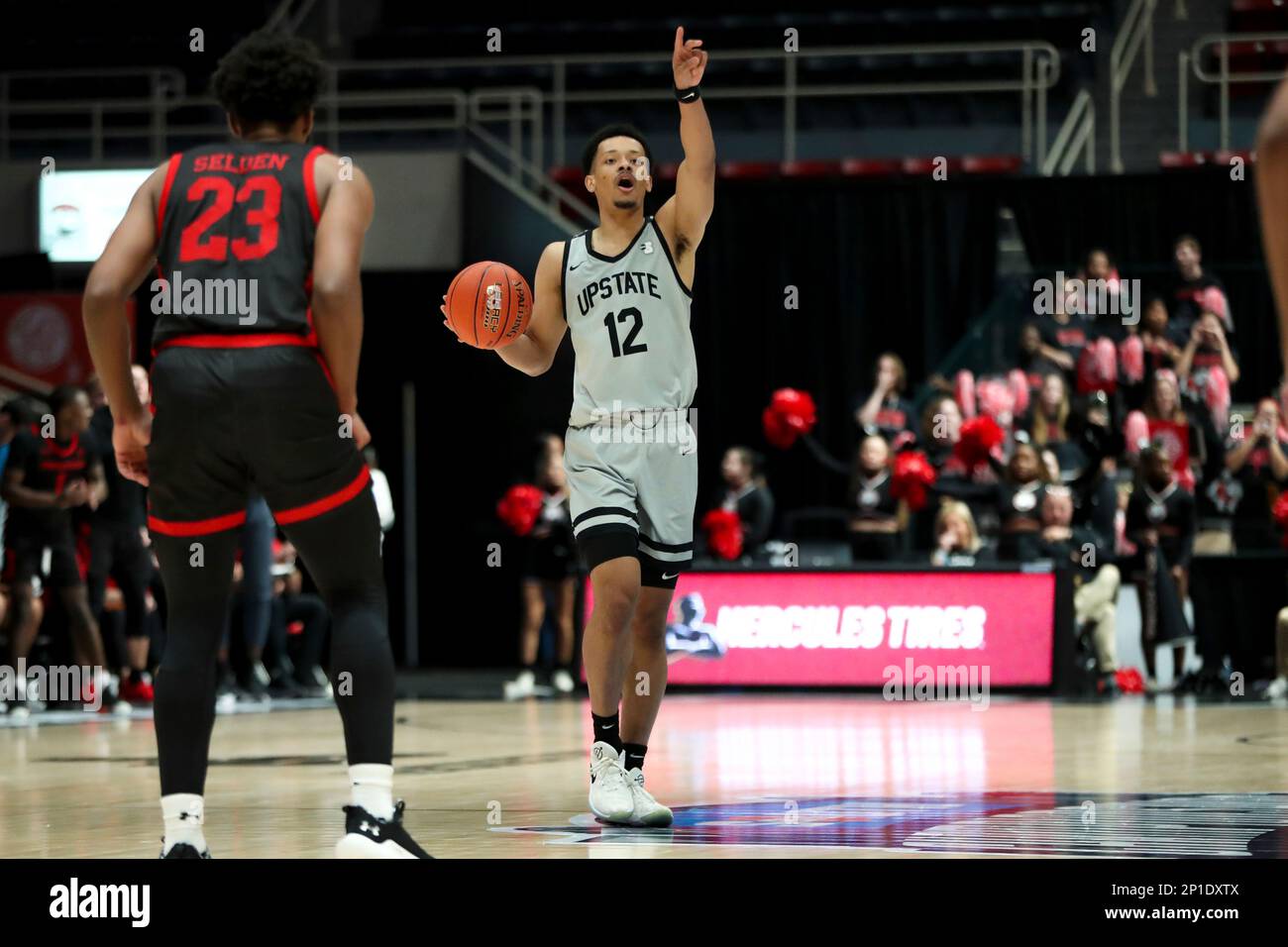 CHARLOTTE, NC - MARCH 03: Trae Broadnax (12) of the USC Upstate ...