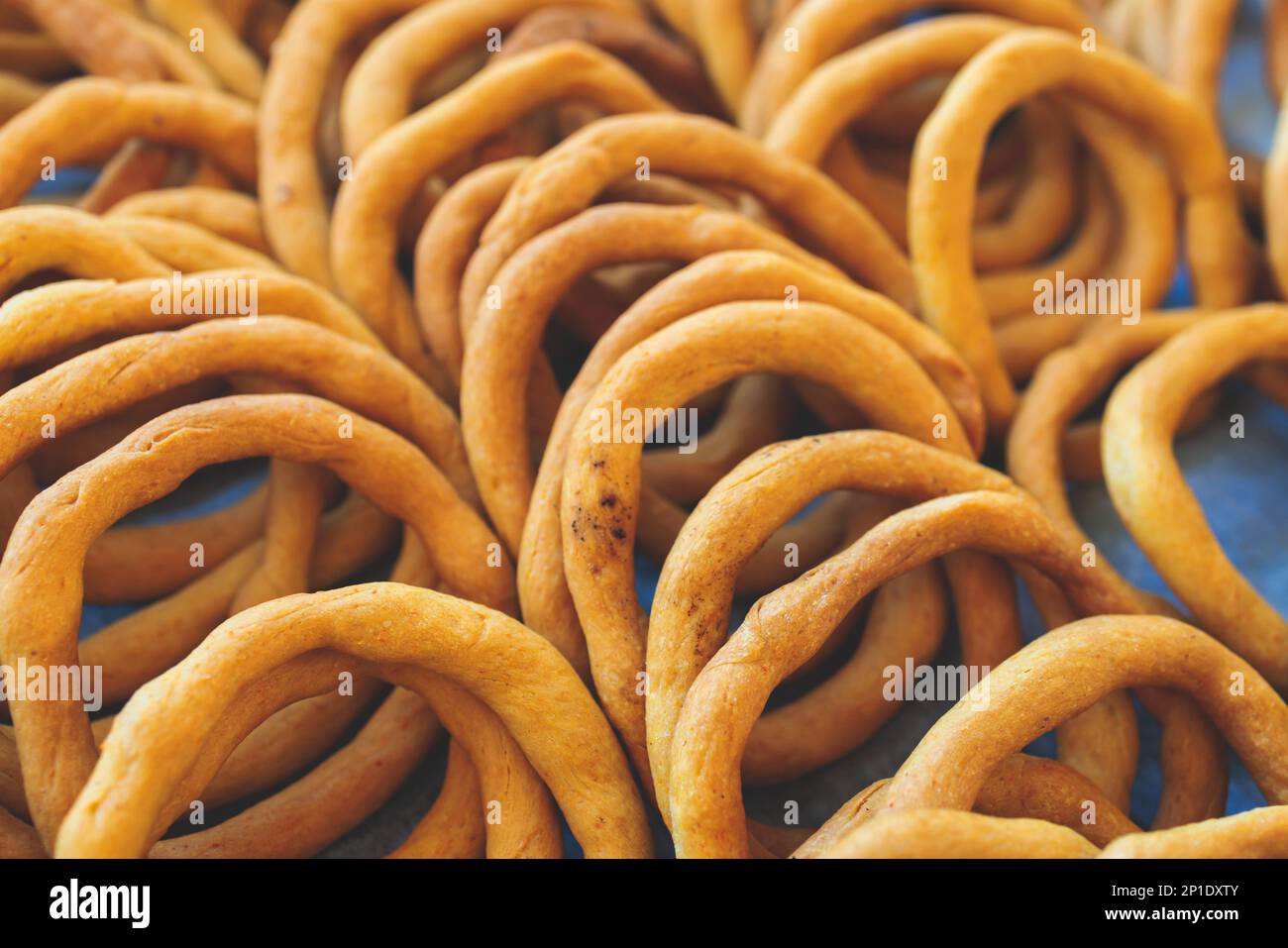 Traditional greek sesame bread rings snack pastry, Koulouri ...