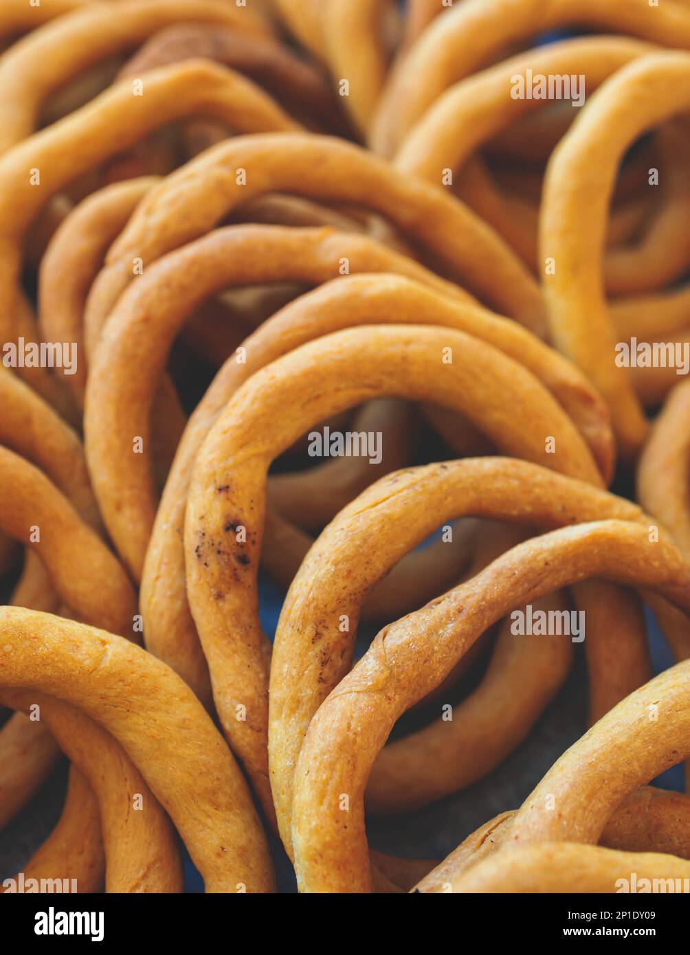 Traditional greek sesame bread rings snack pastry, Koulouri ...