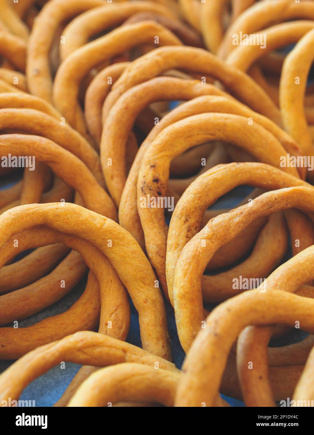 Traditional greek sesame bread rings snack pastry, Koulouri ...