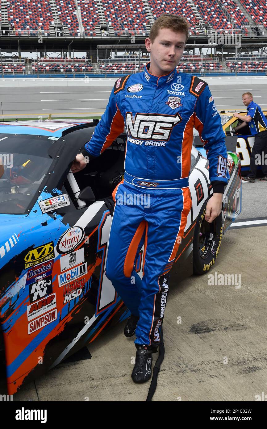 Matt Tifft, NOS Energy Drink Toyota Camry (18), stands on pit road ...