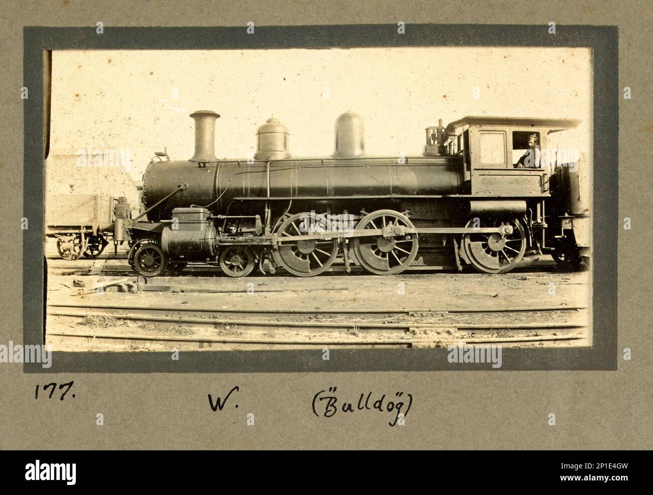 Page of historical photos of steam locomotives, circa 1890 Stock Photo ...
