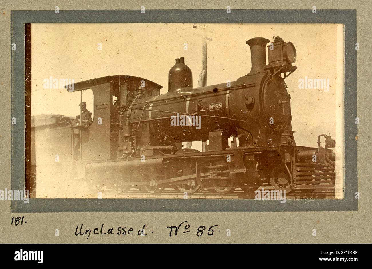 Page of historical photos of steam locomotives, circa 1890 Stock Photo ...
