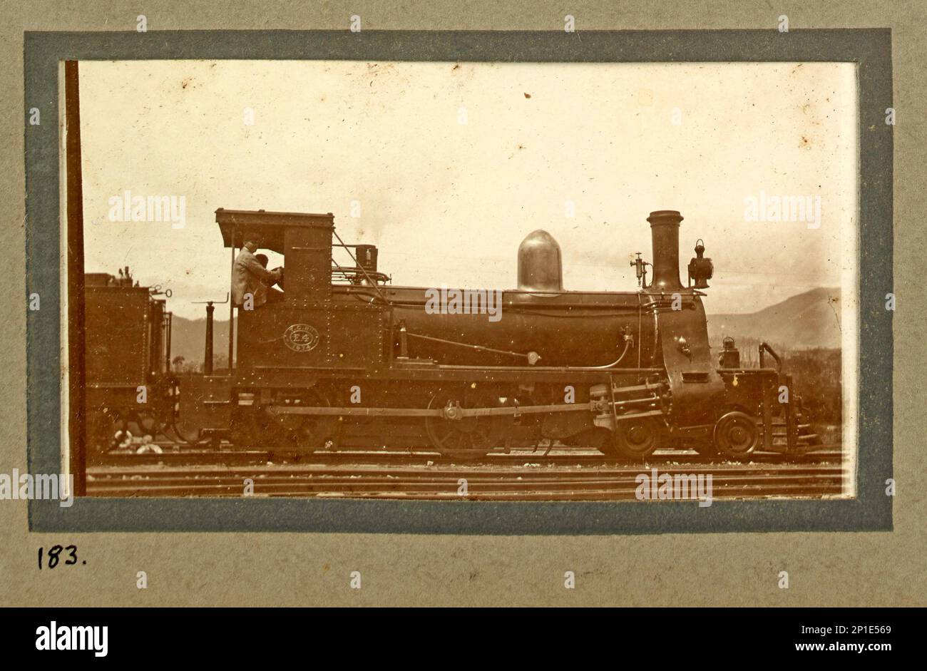 Page of historical photos of steam locomotives, circa 1890 Stock Photo ...