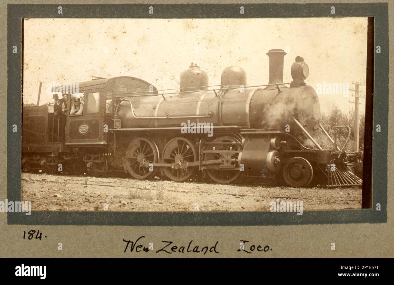 Page of historical photos of steam locomotives, circa 1890 Stock Photo ...