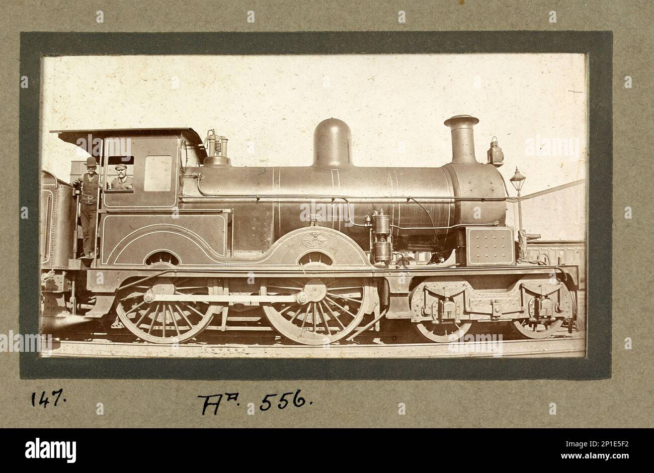 Page of historical photos of steam locomotives, circa 1890 Stock Photo ...