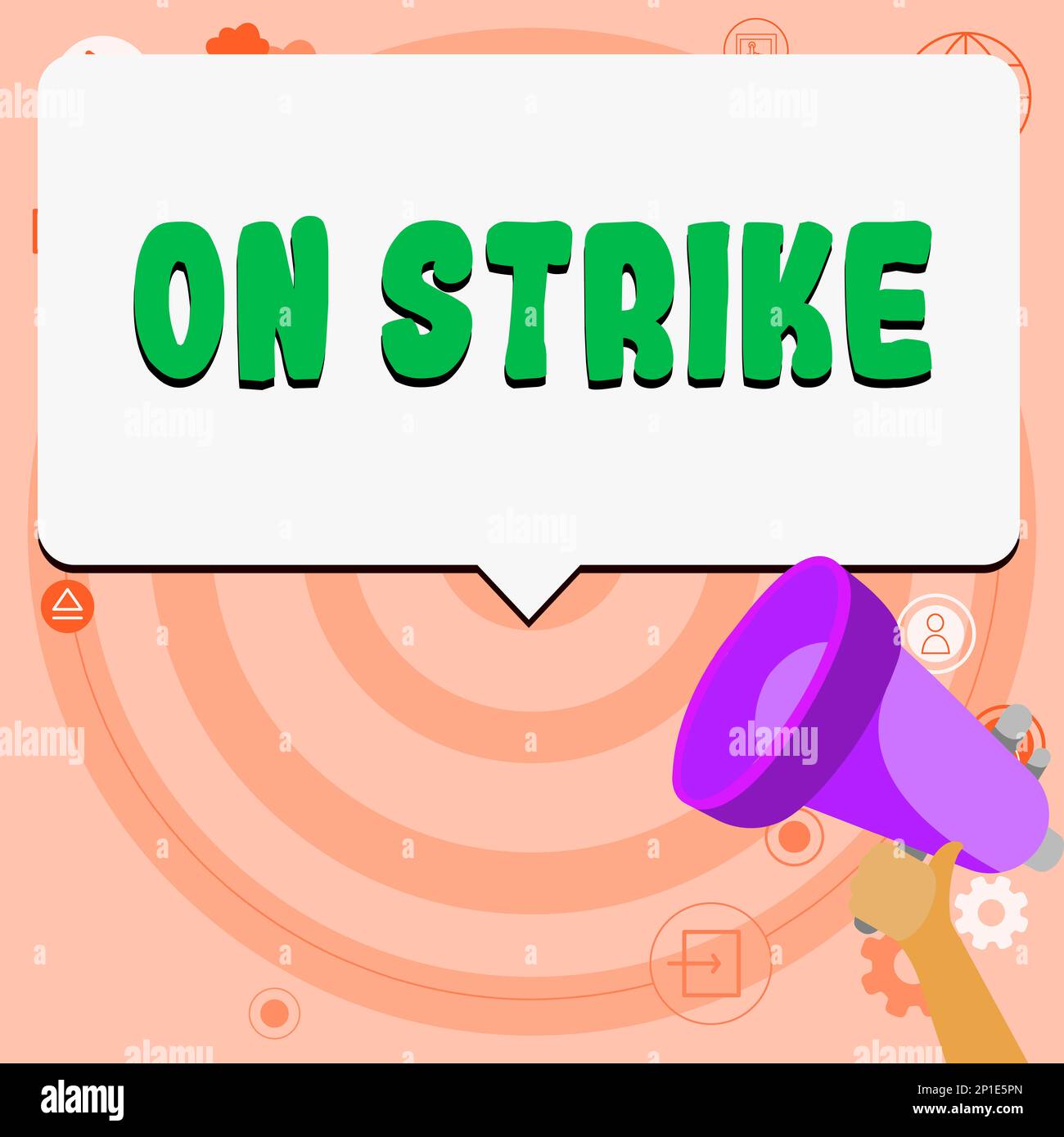 Inspiration showing sign On Strike. Word for refuse to continue working ...