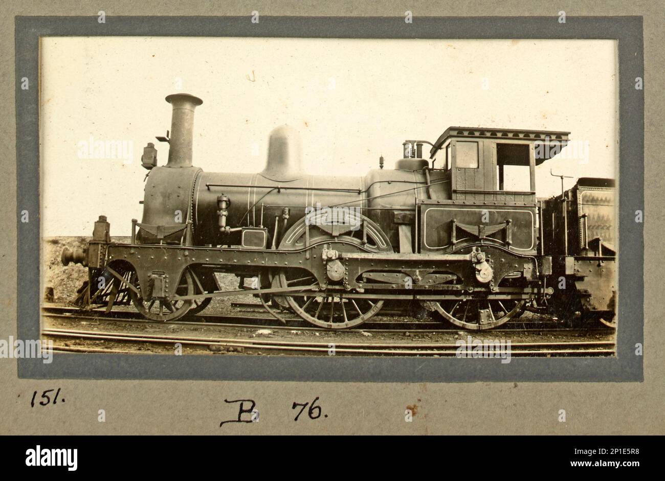 Page of historical photos of steam locomotives, circa 1890 Stock Photo ...