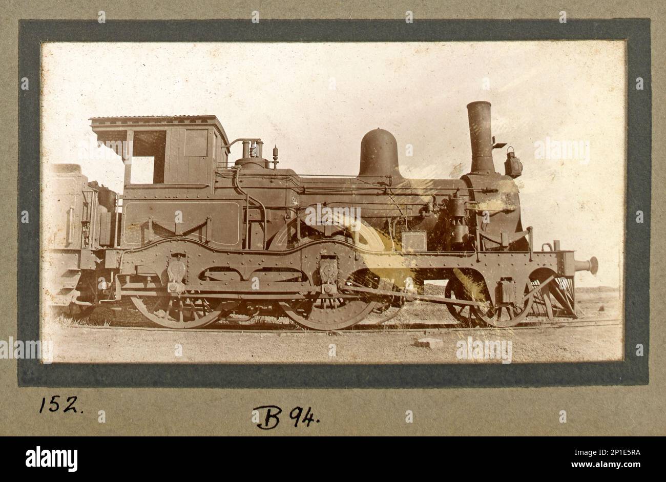 Page of historical photos of steam locomotives, circa 1890 Stock Photo ...