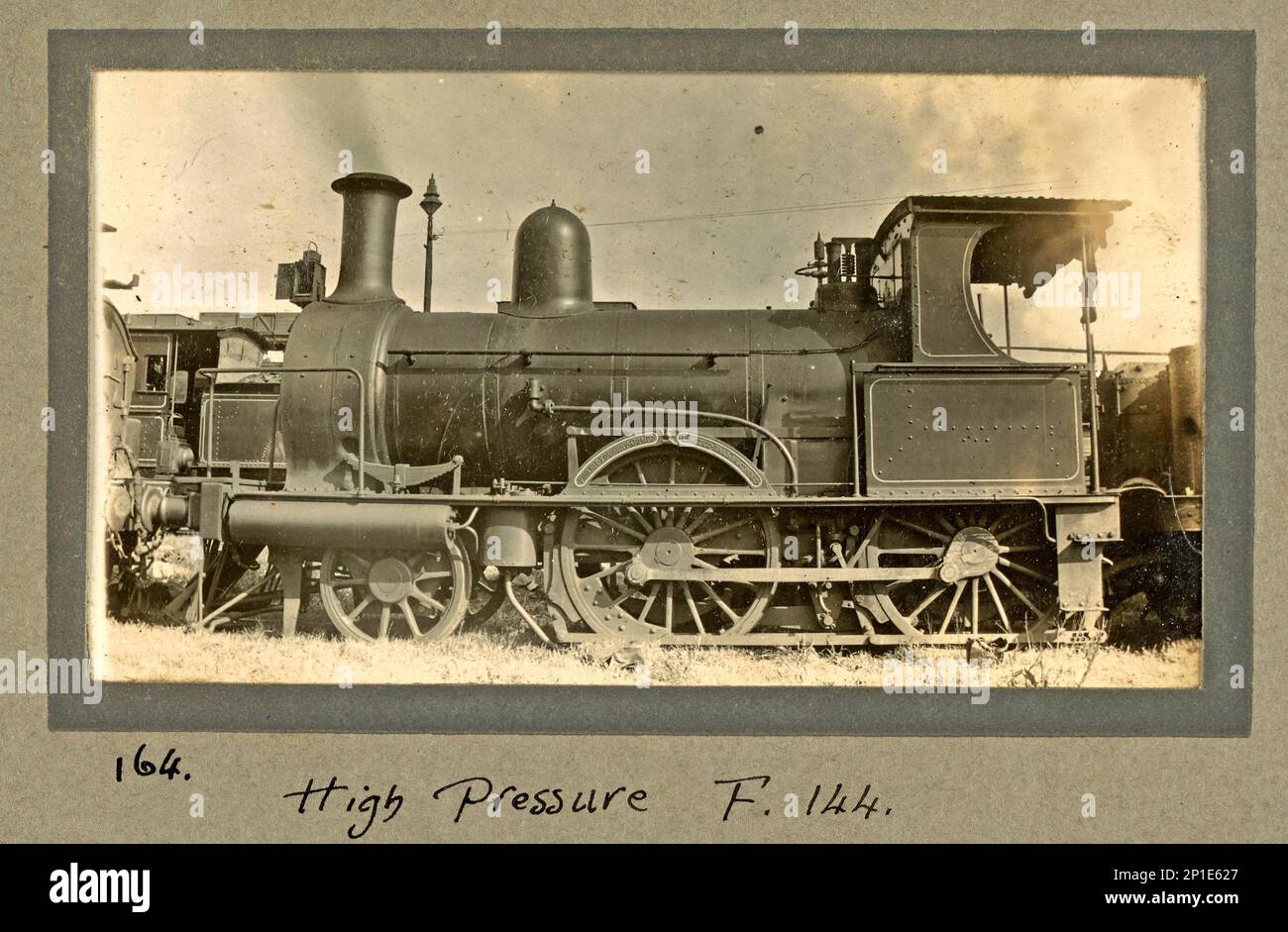 Page of historical photos of steam locomotives, circa 1890 Stock Photo ...