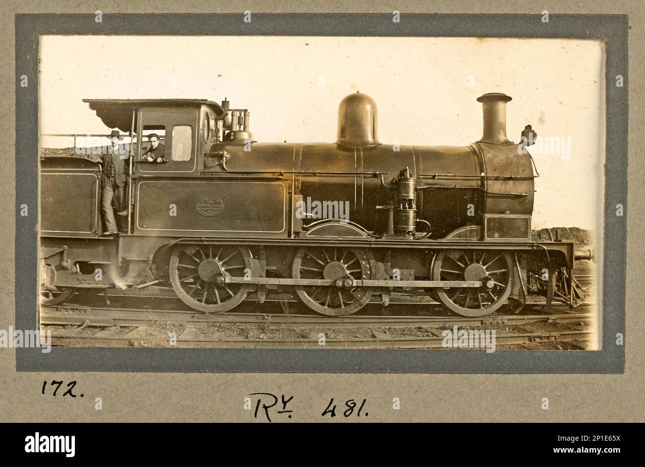 Page of historical photos of steam locomotives, circa 1890 Stock Photo ...