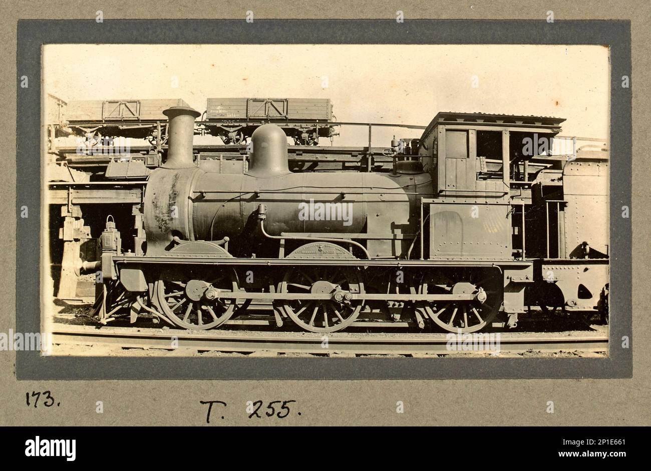 Page of historical photos of steam locomotives, circa 1890 Stock Photo ...