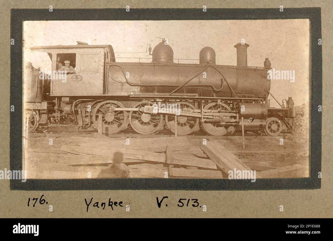 Page of historical photos of steam locomotives, circa 1890 Stock Photo ...