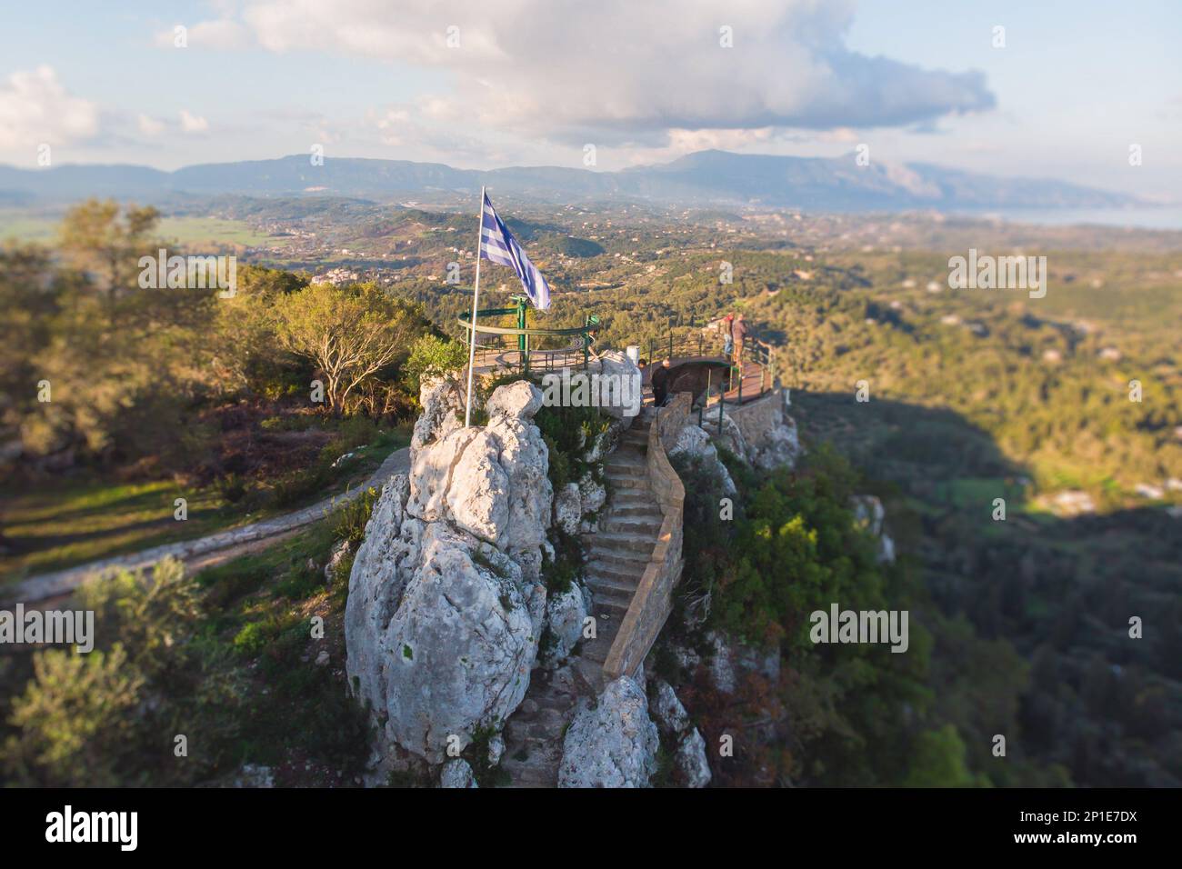 View of Kaiser's Throne observation deck lookout, Pelekas village ...
