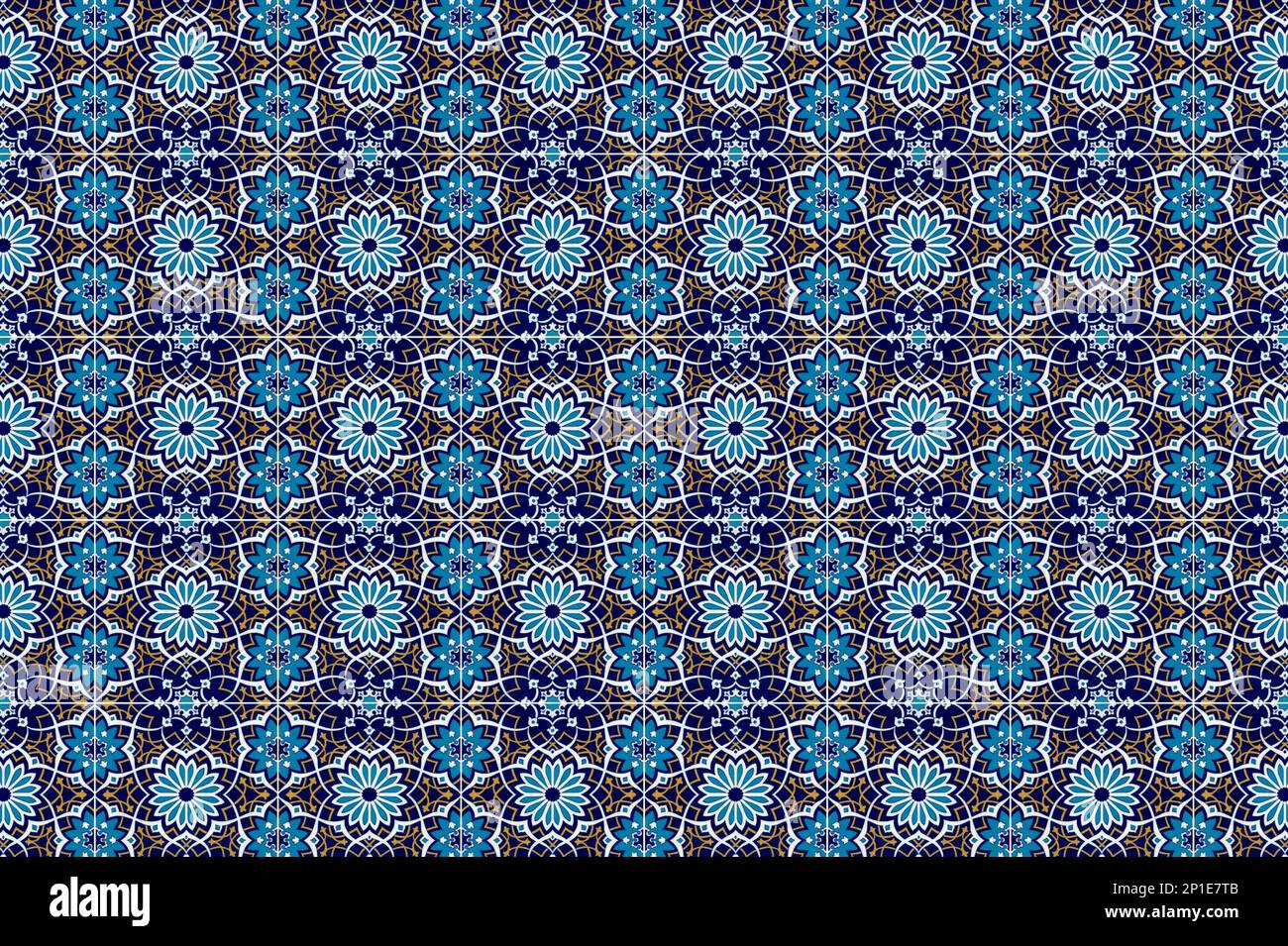 ottoman iznik tiles design, abstract geometric pattern, vector ...