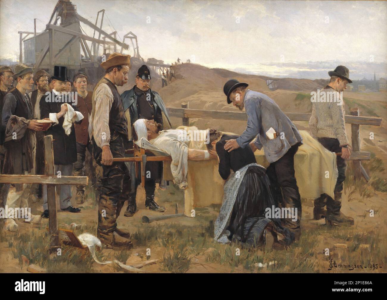 A Wounded Workman, 1895 Stock Photo - Alamy