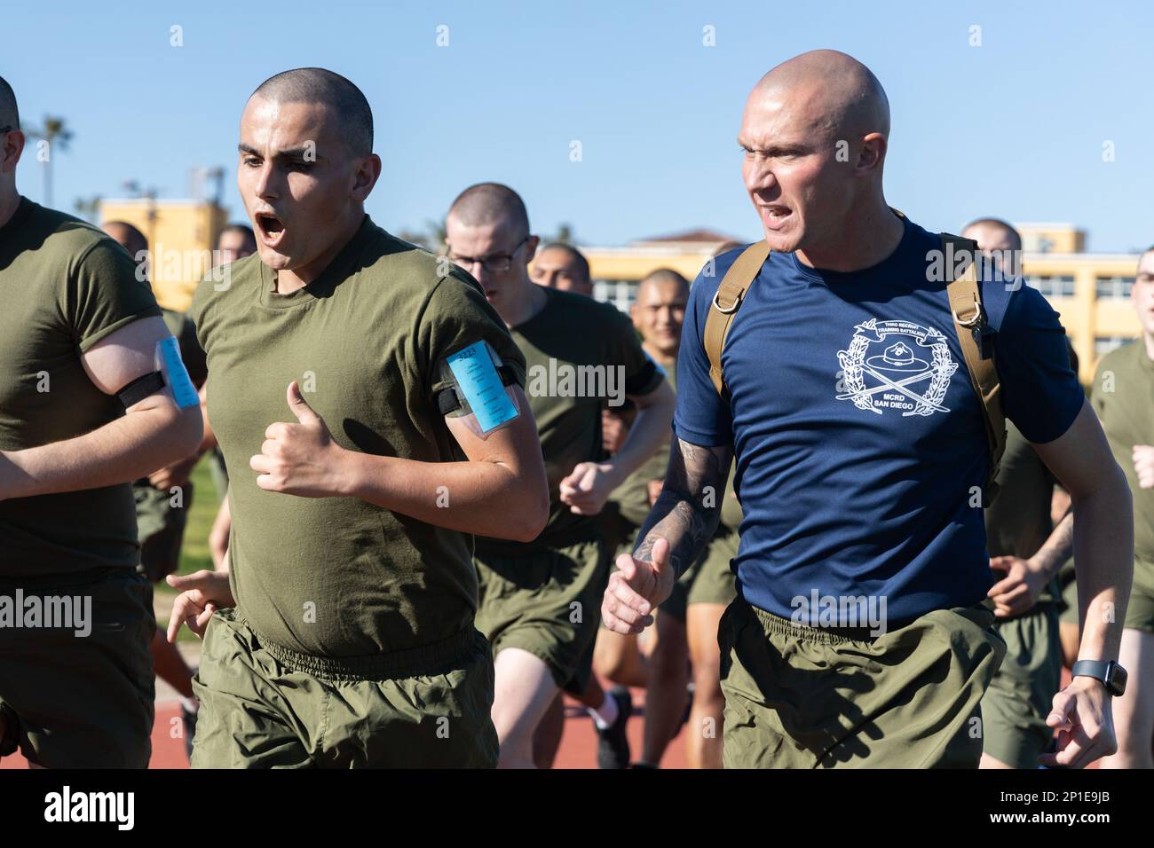 U.S. Marine Corps recruits with Kilo Company, 3rd Recruit Training ...