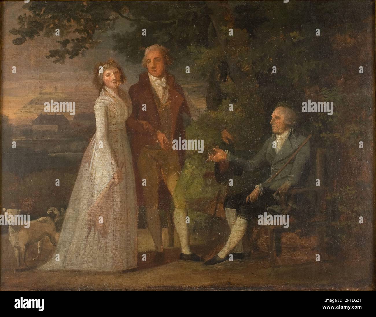 Dog centre of family hi-res stock photography and images - Alamy