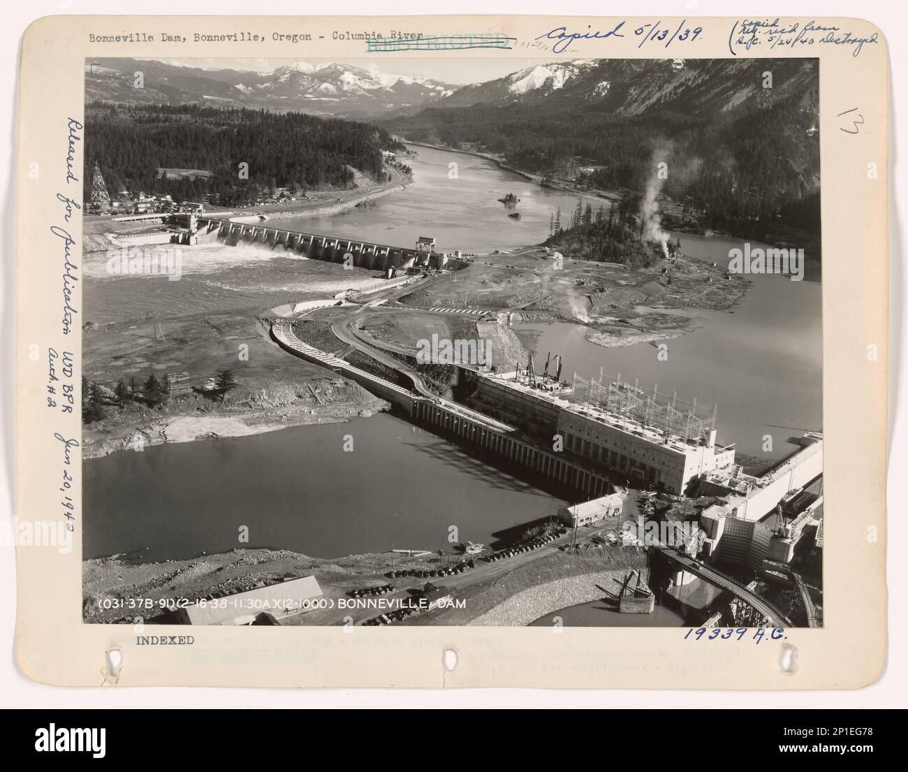 Oregon - Bonneville Dam, Aerial Photograph Stock Photo - Alamy
