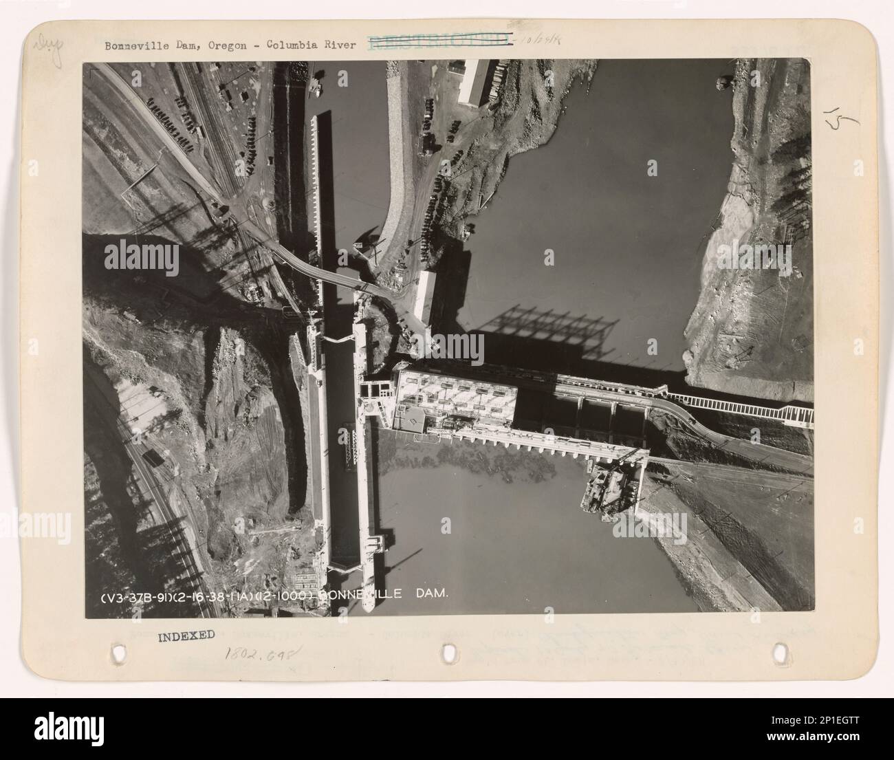 Oregon - Bonneville Dam, Aerial Photograph Stock Photo - Alamy