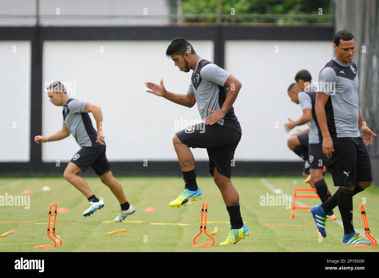 RIO DE JANEIRO - RJ - 27/04/2016 - TREINO DO BOTAFOGO - Leandro e Emerson Silva, durante treino ...