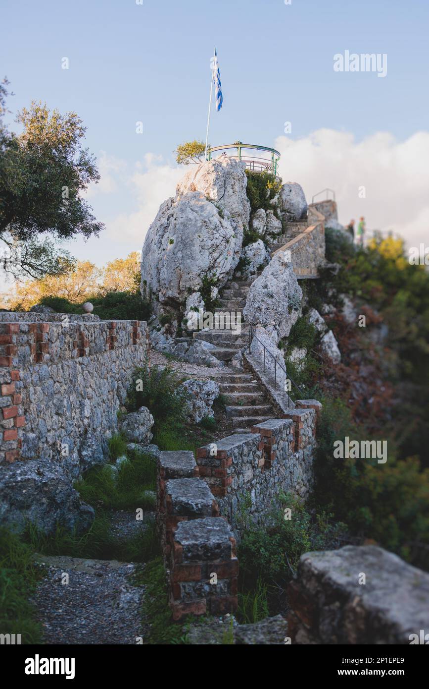 View of Kaiser's Throne observation deck lookout, Pelekas village ...