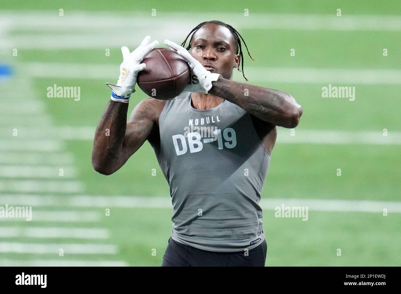 South Alabama defensive back Darrell Luter Jr. runs a drill at the NFL ...