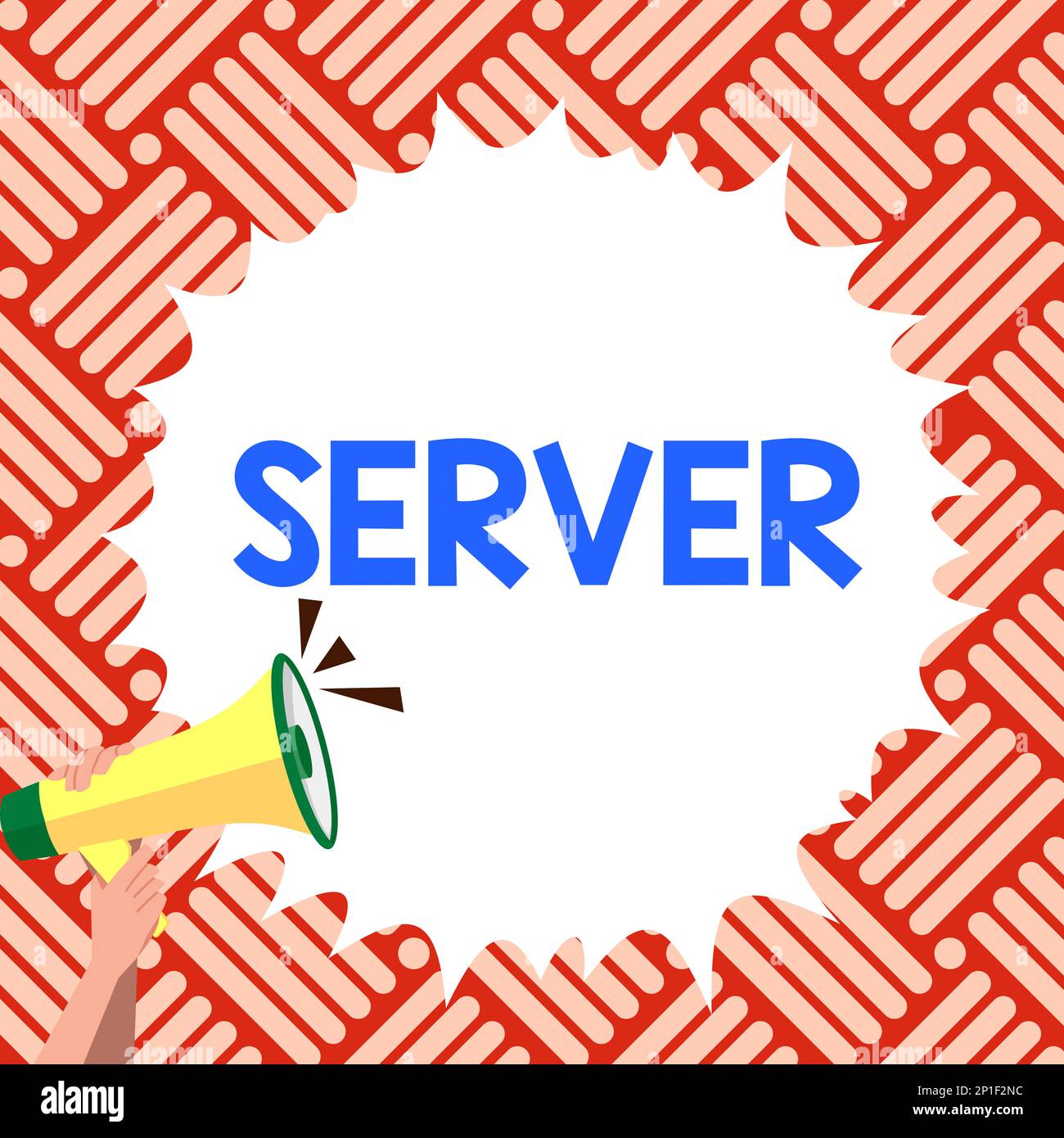 Text caption presenting Server. Business idea computer program which manages access centralized ...