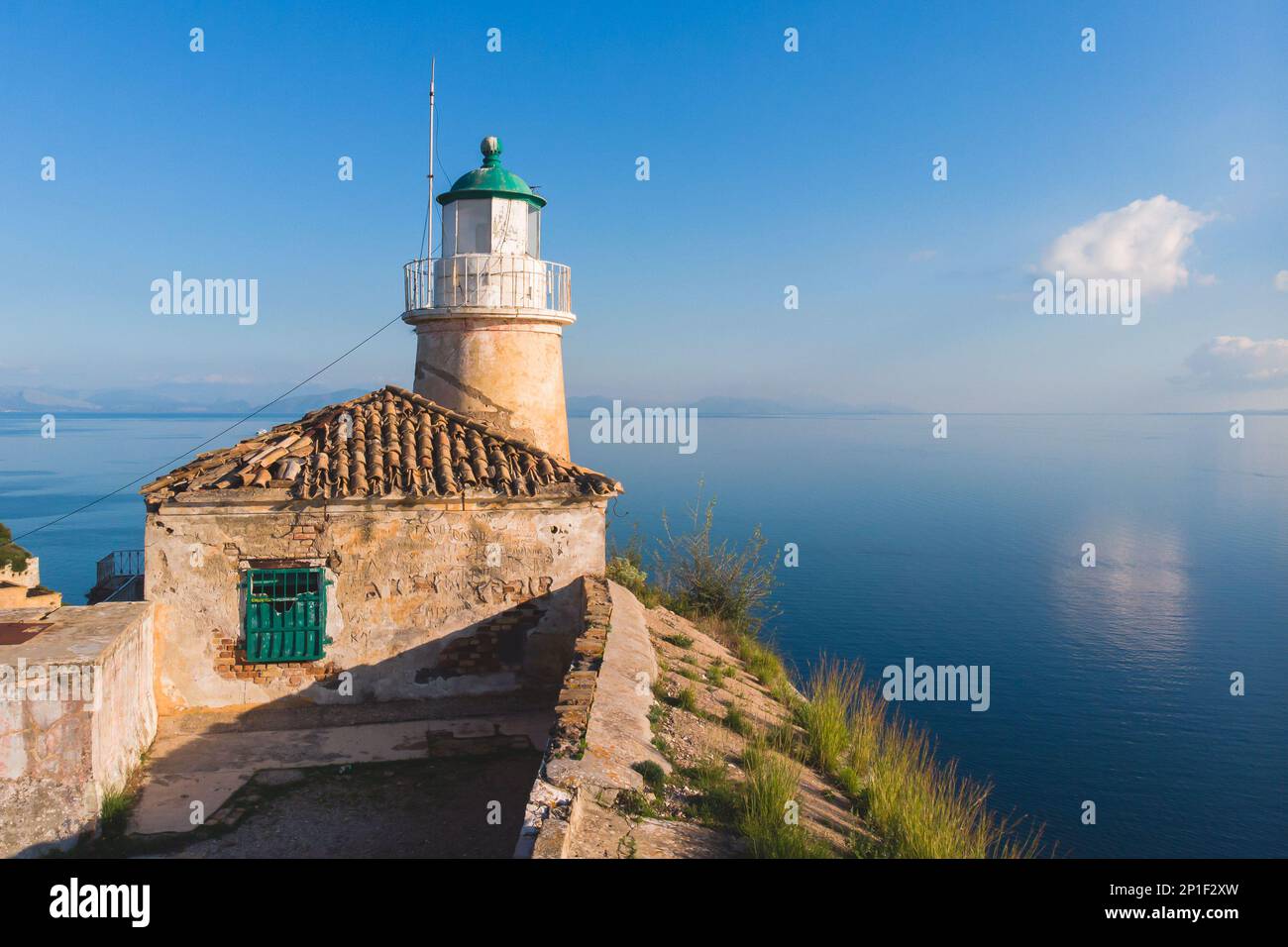 Aerial panoramic drone view of Old Venetian Fortress of Corfu, Palaio ...