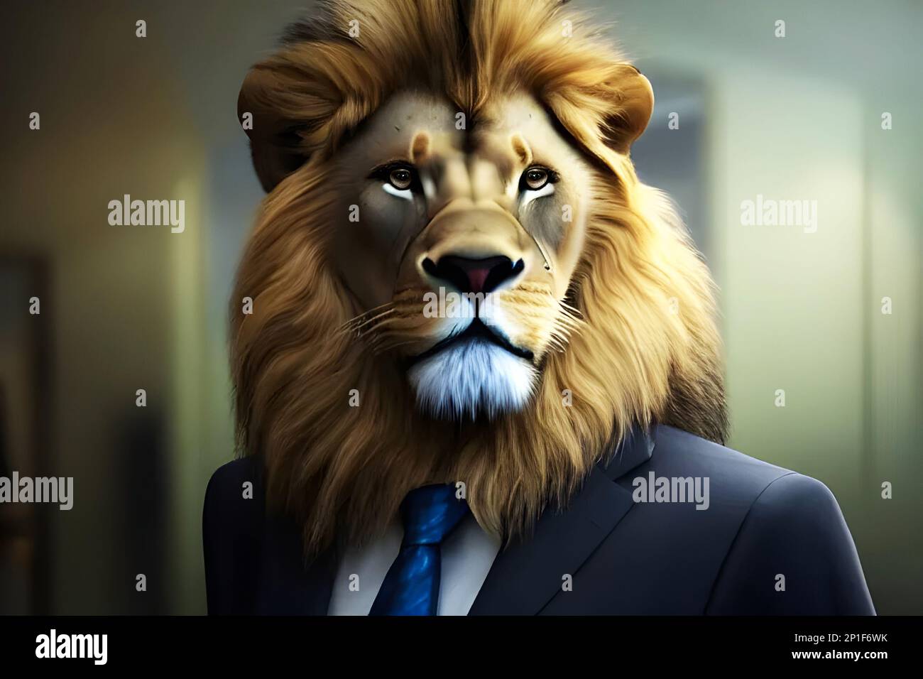 Man in the form of a Lion with Suit and tie , The lion person , animal ...