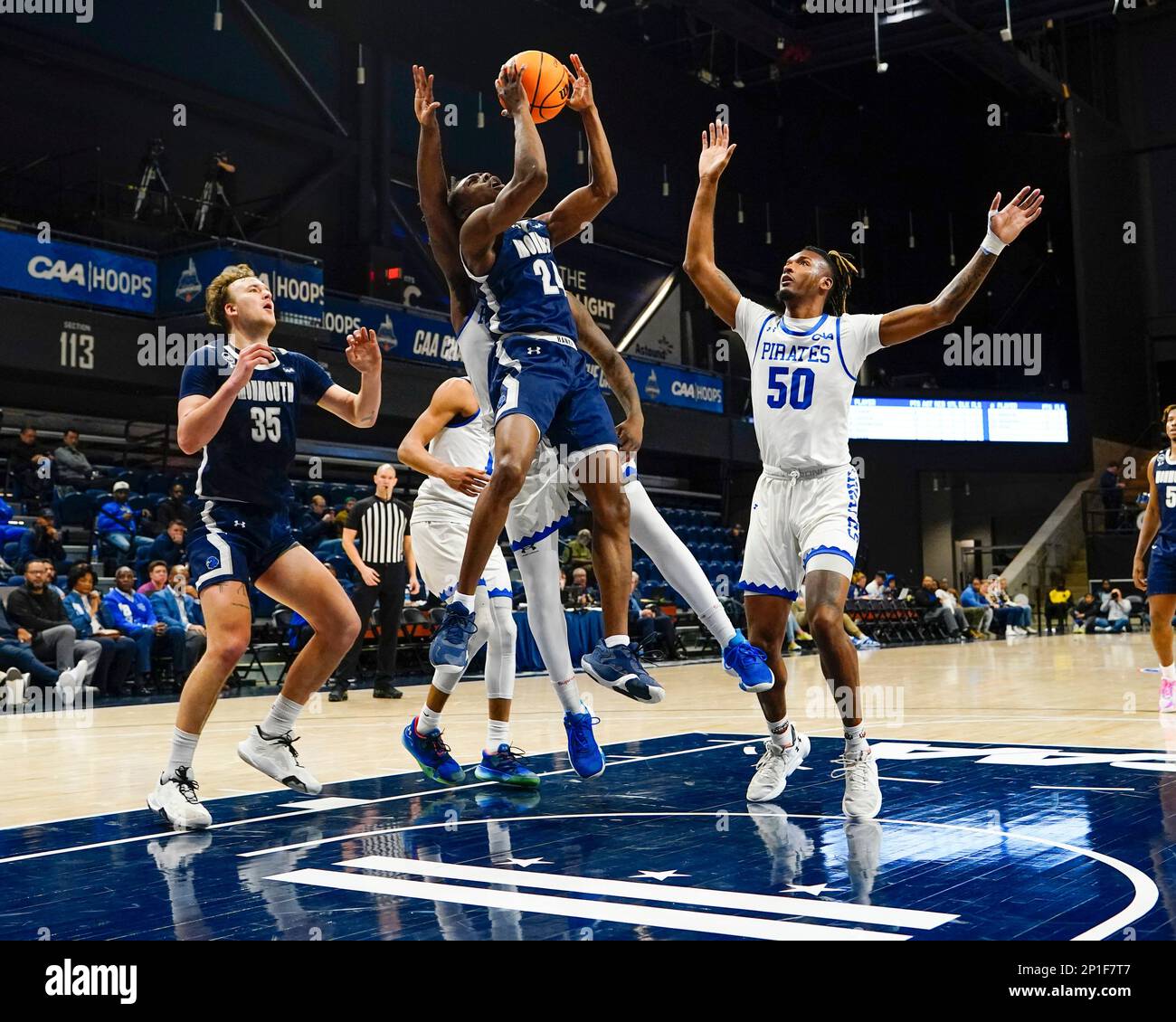 WASHINGTON, DC - MARCH 03: Monmouth Hawks Guard Myles Ruth (24) shoots ...