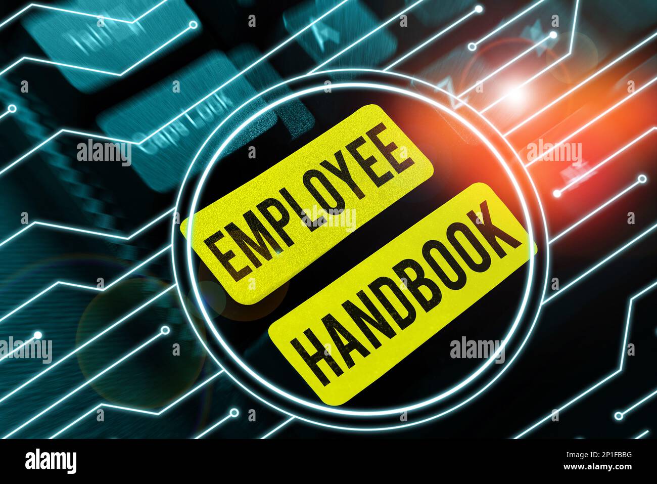 Hand writing sign Employee Handbook. Business showcase Document that ...
