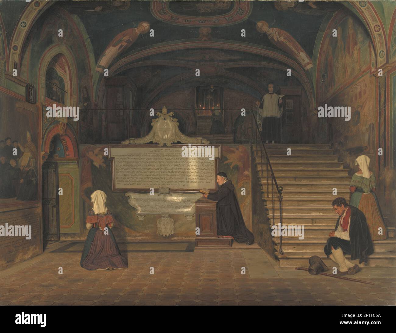 The Crypt in the Monastry of San Benedetto in Subiaco, Italy, 1843 ...