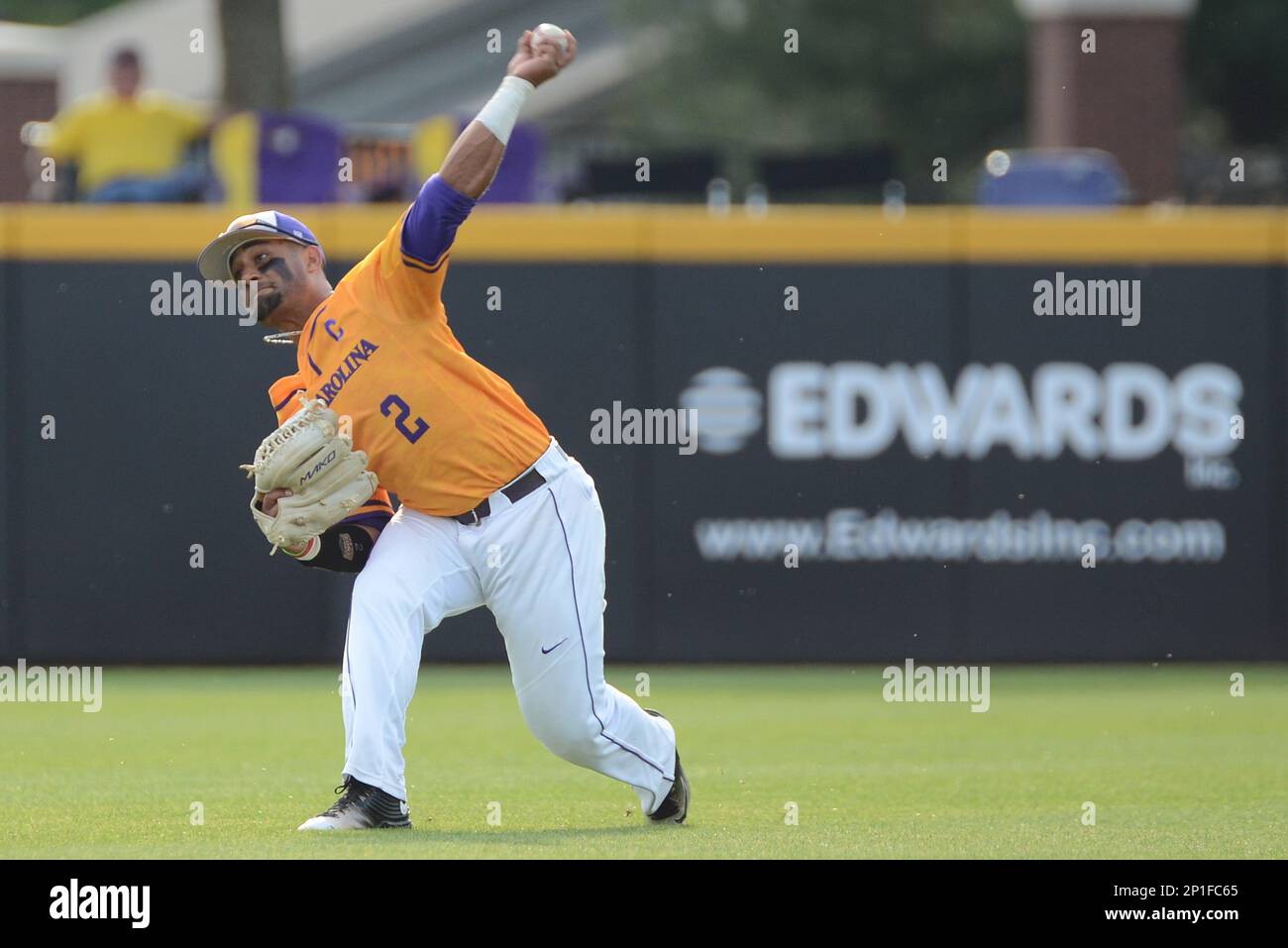 April 19, 2016 East Carolina outfielder Garrett Brooks (2) during the ...