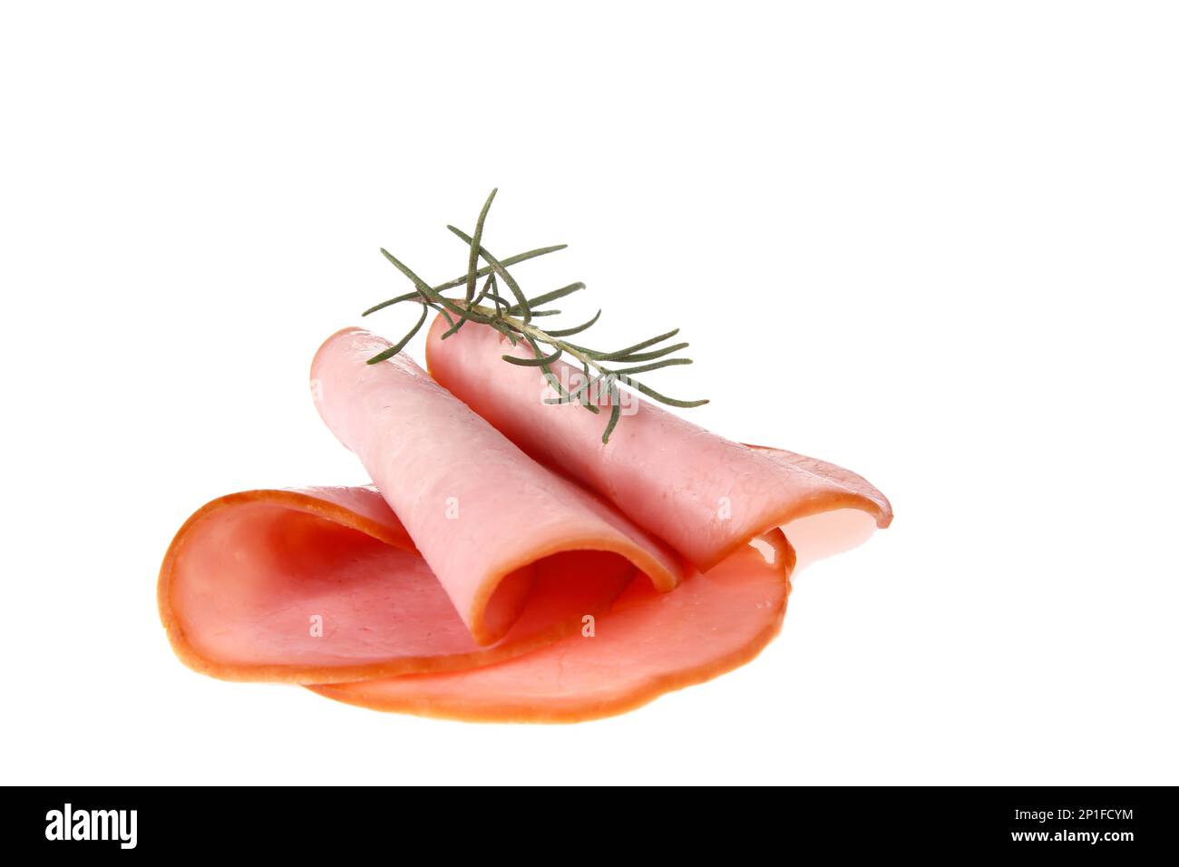 Pork ham slices of isolated on a white background, features Stock Photo ...