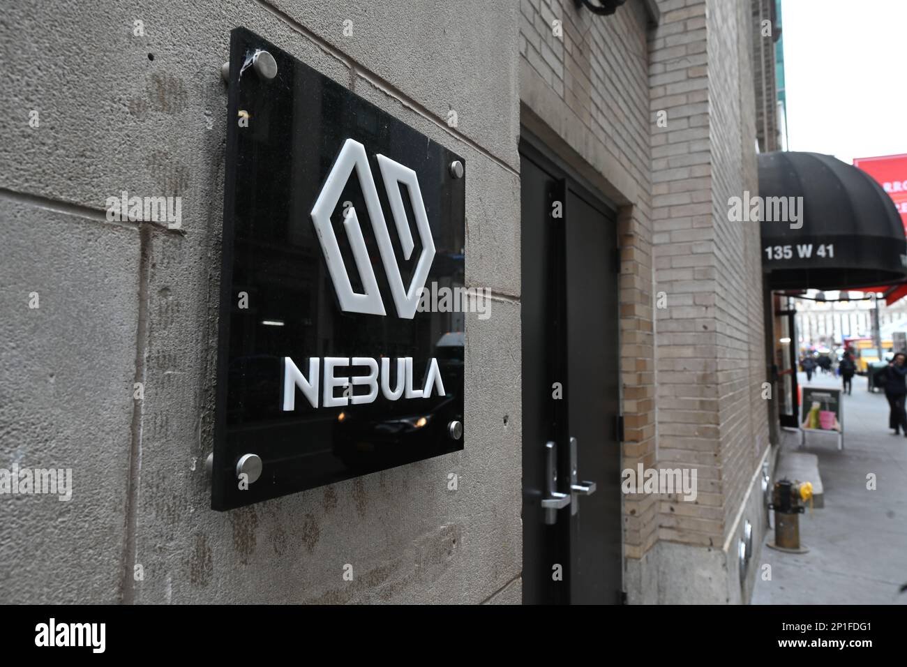 An exterior view of Club Nebula on West 41st Street in Midtown ...