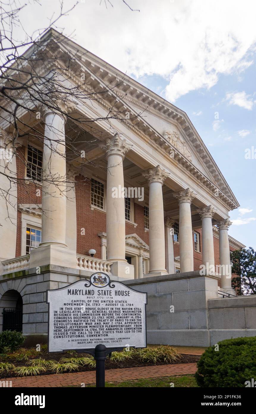 Maryland State house in Annapolis MD Stock Photo - Alamy