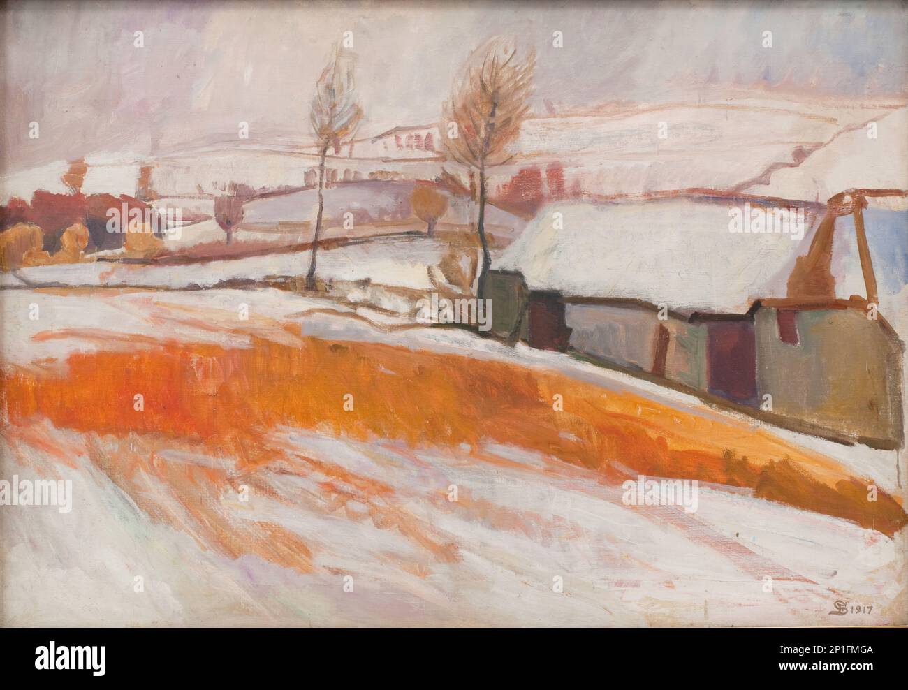Winter Landscape. Over Kærby Hill., 1917 Stock Photo - Alamy