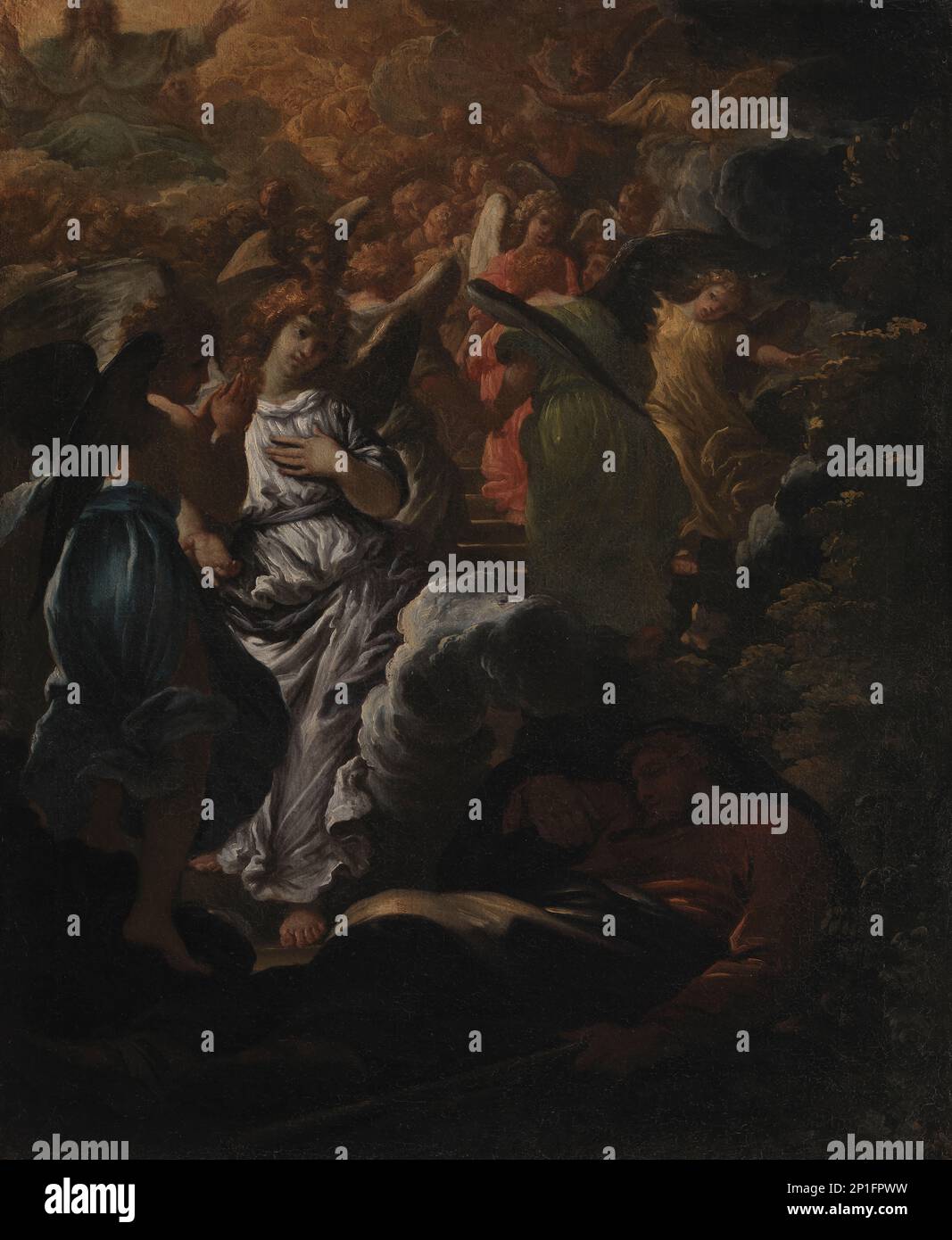 The Dream of Jacob, 1651-1701. Angels ascending and descending a ladder ...