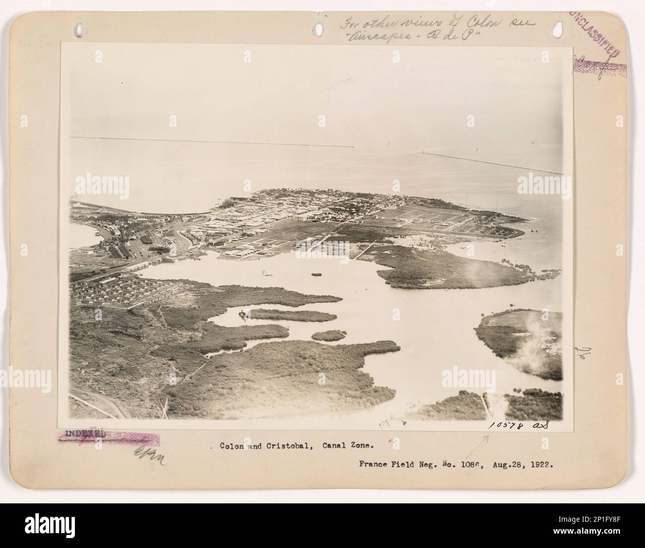 Panama Canal Zone - Colon & Cristobal, Aerial Photograph Stock Photo ...