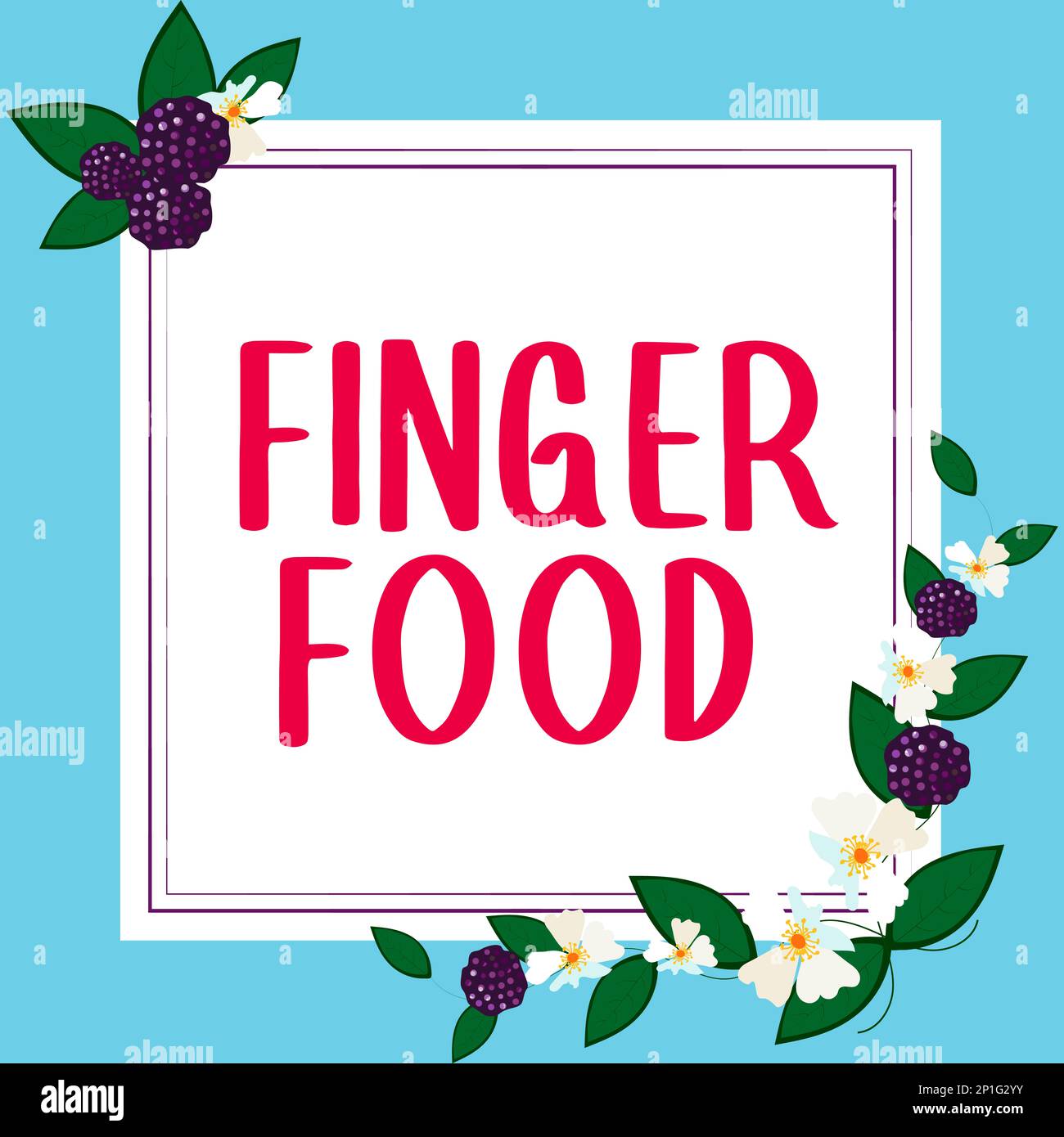 Text caption presenting Finger Food. Word for products and digestives ...