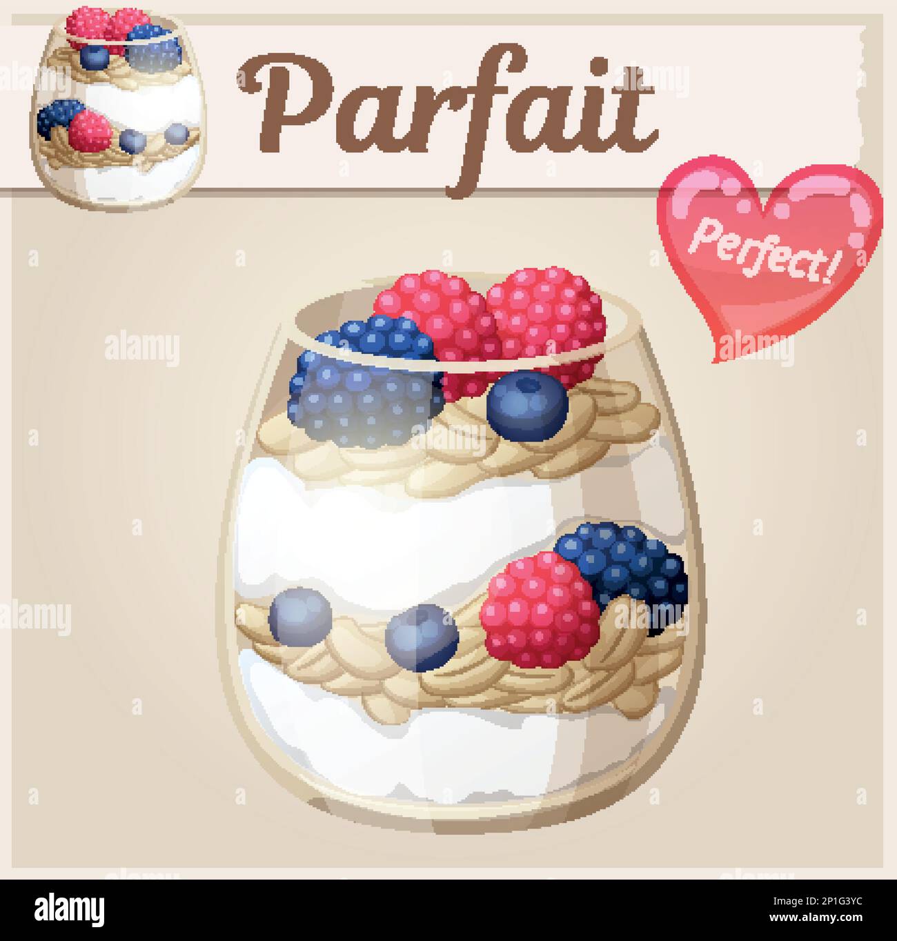 Greek yogurt cereal berries Stock Vector Images - Alamy