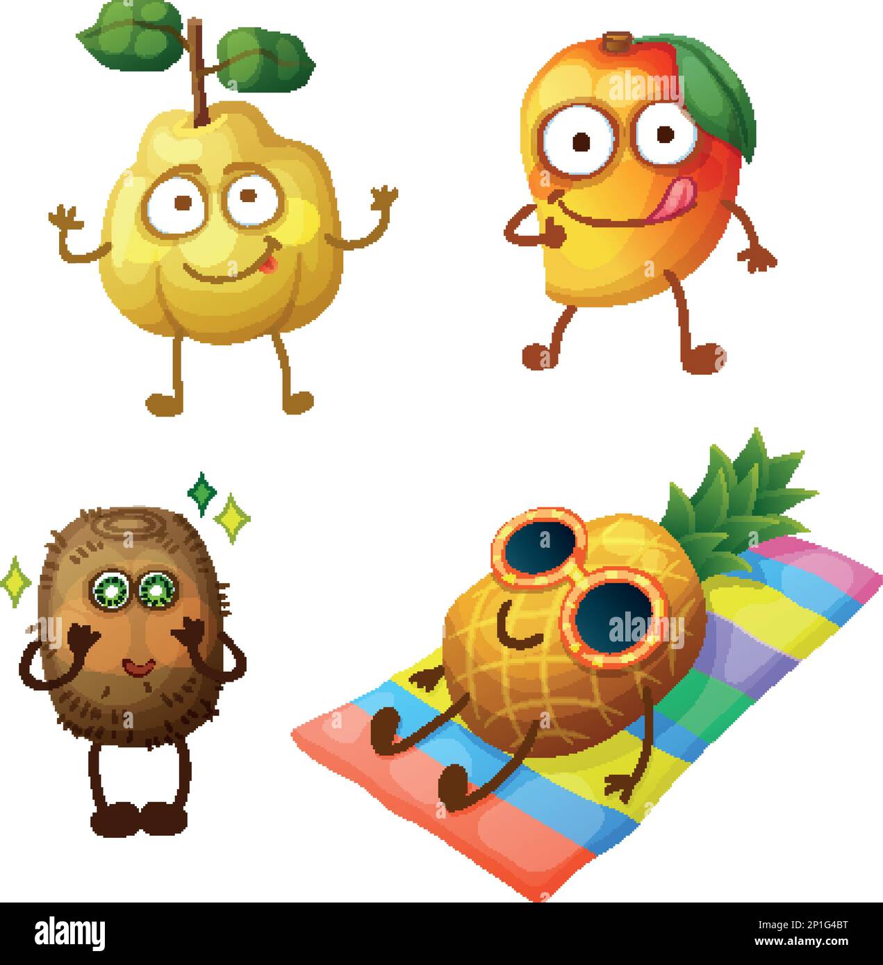 Funny fruit character isolated on white background Stock Vector Image ...