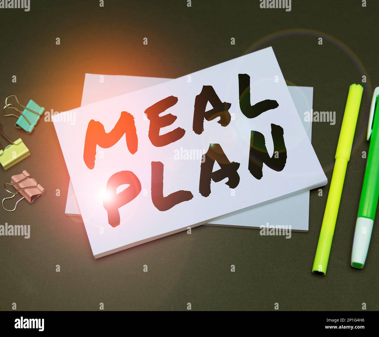 Text sign showing Meal Plan. Concept meaning arrangement scheme of what ...