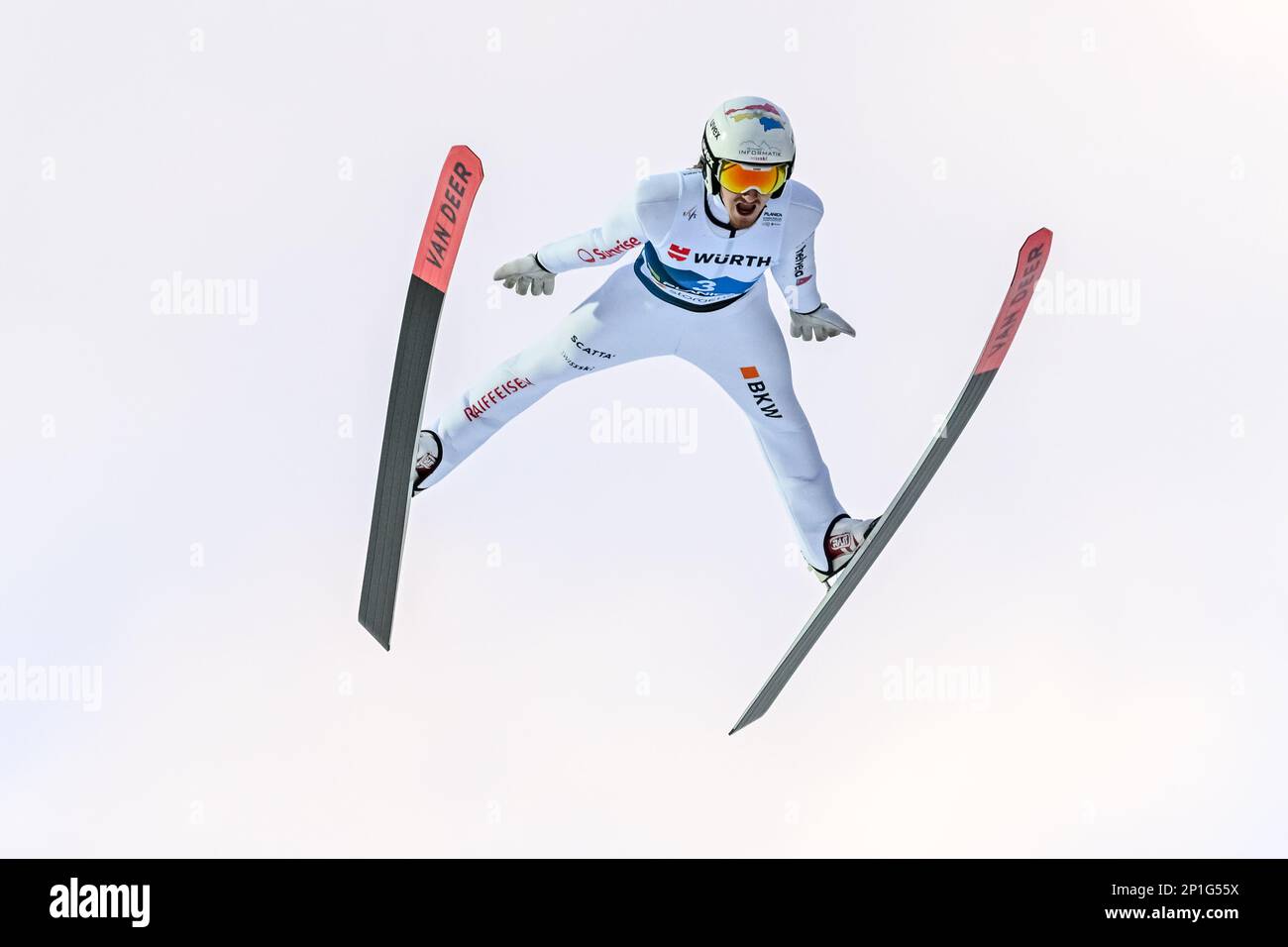 Remo Imhof of Switzerland in action during the Men Ski Jumping HS138 ...